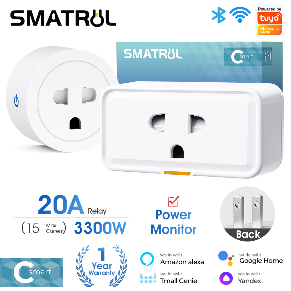 Smatrul Tuya Wi-Fi Smart Plug 20A Energy Measurement - Smart Plug Power ... Smatrul Tuya Wi-Fi Smart Plug 20A Energy Measurement - Smart Plug Power ...
