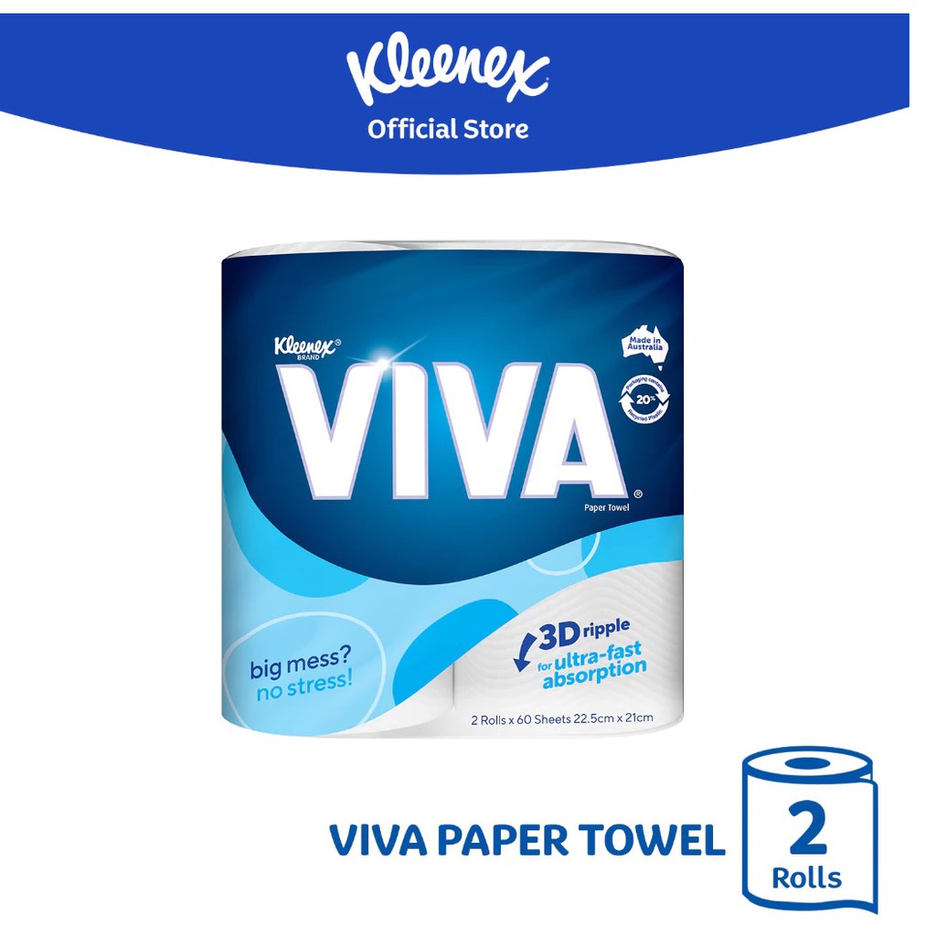 Kleenex Viva Multi-purpose Cleaning Towel 60 sheets x 2 rolls FREEBIE ...