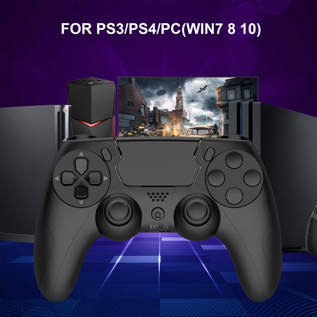 P4 Wireless Gamepad Double vibration six axis touch pad earphone ...