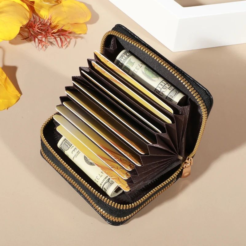 Elegant Women's Multi Card Wallet Secure Double Zip Clutch | Casual PU ...