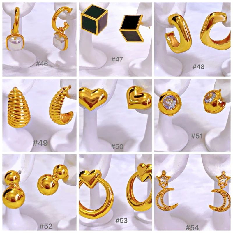 ZIHANG JEWELRY 24K gold plated titanium steel Chunky hoop studs ...