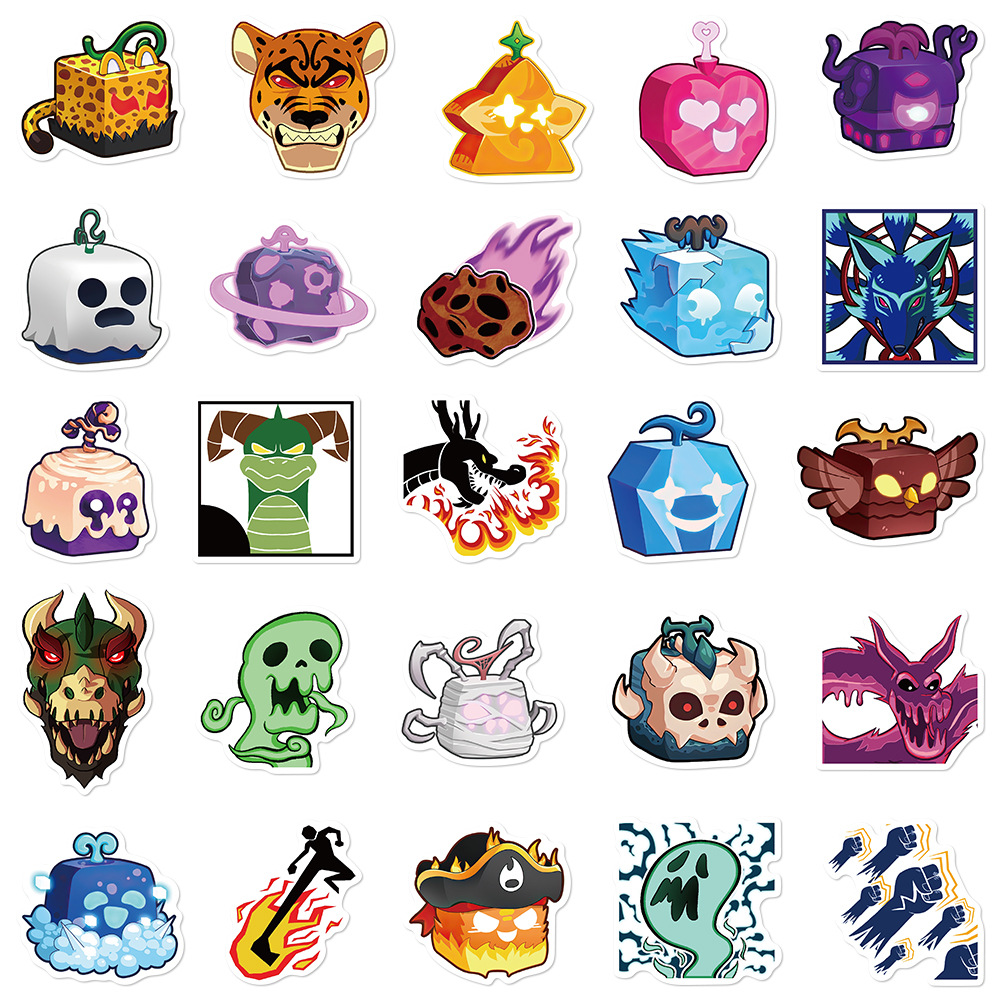 50pcs Blox Fruits Game Series Graffiti Stickers Suitable for Laptop ...