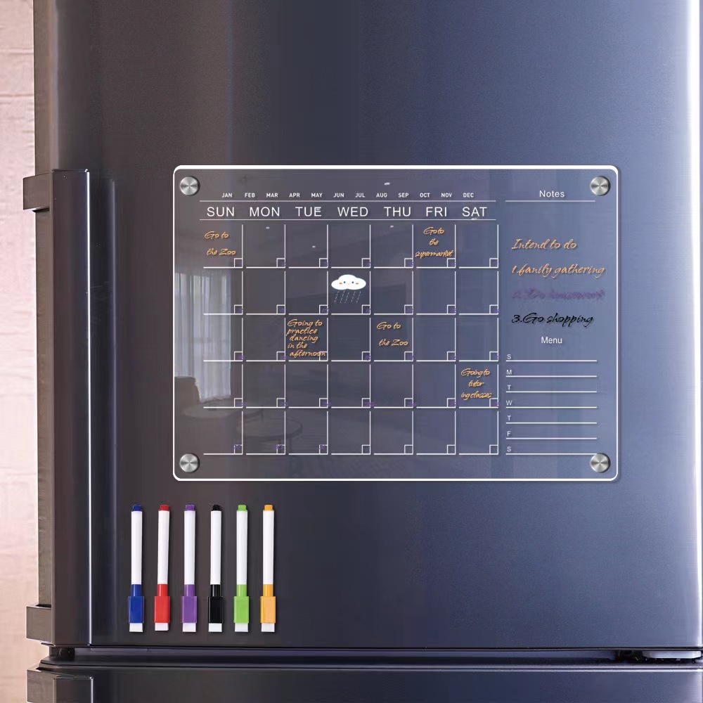 Transparent Acrylic Magnetic Calendar Board Planner Daily Weekly ...
