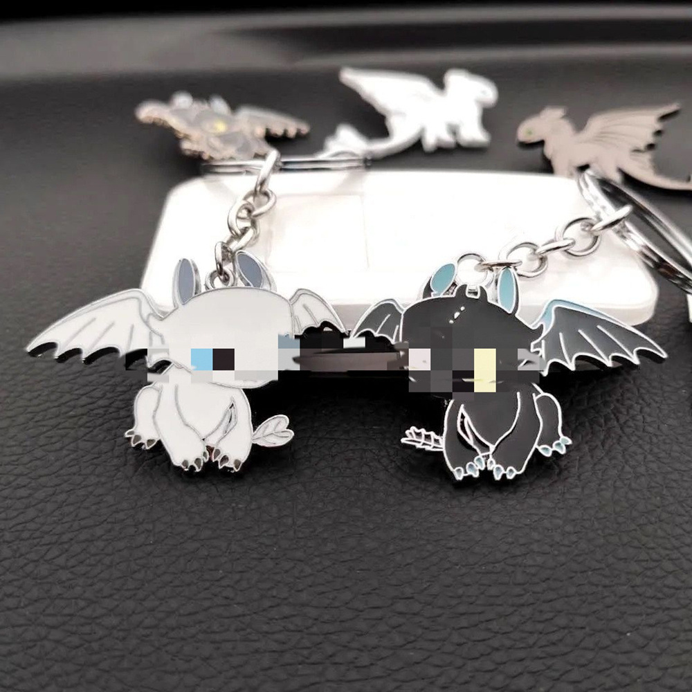 1PC Black and White Dragon Duo Keychain - How to Train Your Dragon ...