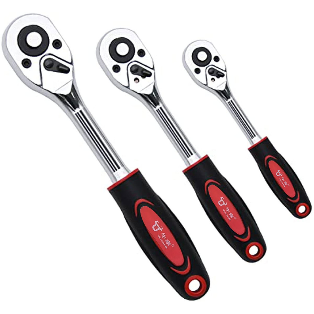 1/4", 3/8", 1/2" Drive Ratchet Handle, Professional Heavy Duty Ratchet ...