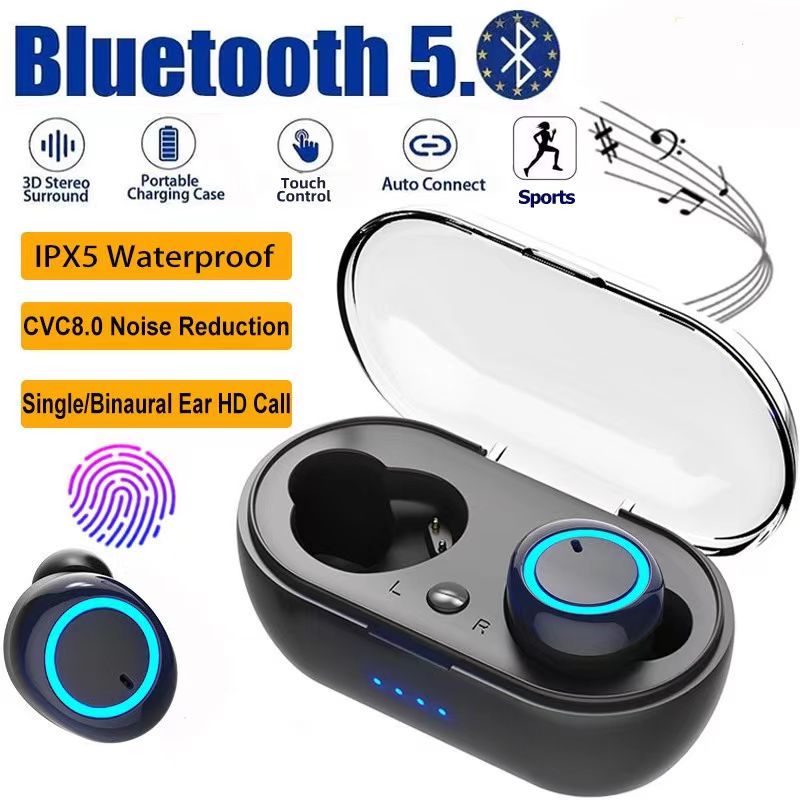 HQAi B60 Bluetooth Earphones TWS Wireless Earbuds 8 Colors Headset Mini ...