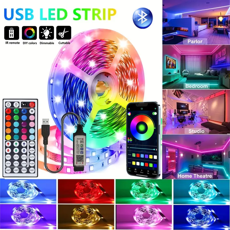 Rgb 5050 Strip Light 5V Self-Adhesive Strip Light, APP Bluetooth ...