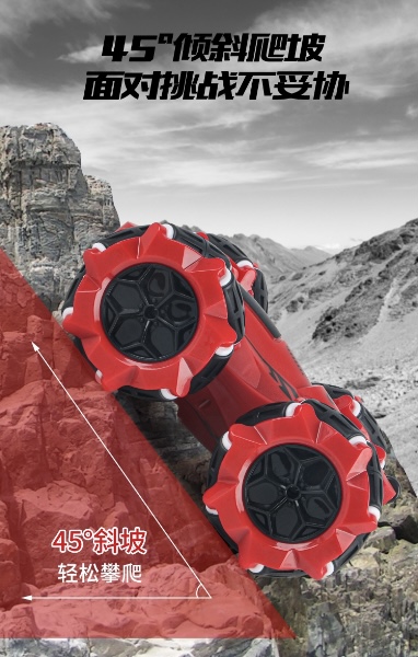 Remote Control Four-Wheel Drive Horizontal Drift Stunt Car Double-Sided Rotating Off-Road Cli ...