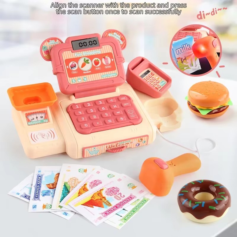 Cash Register Toy Simulation Supermarket Cash Register Kit With ...
