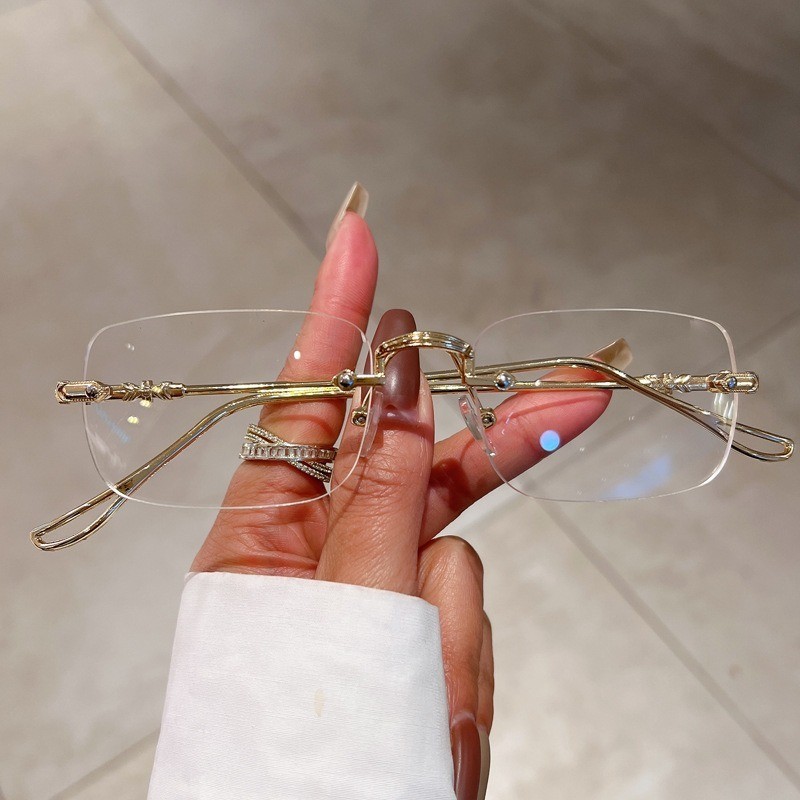 Anti Radiation Glasses For Women/Men Rimless Eyeglass Transition No ...