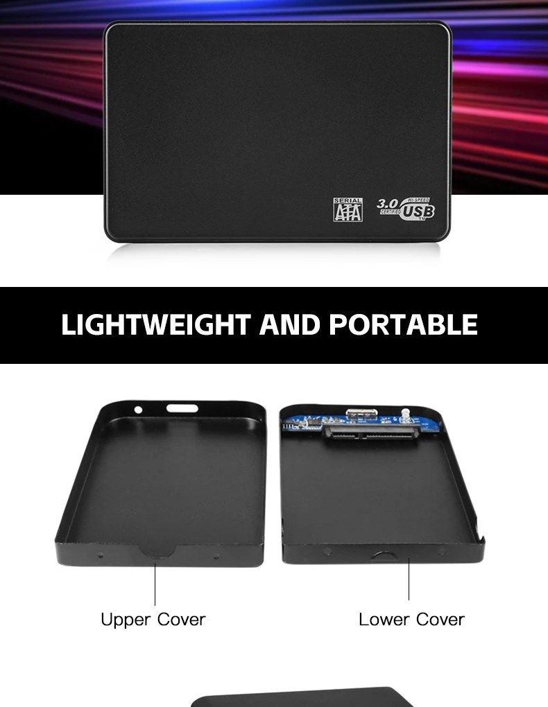 External Hard Drive Case 2.5 Inch USB 3.0 to SATA HDD SSD Enclosure ...