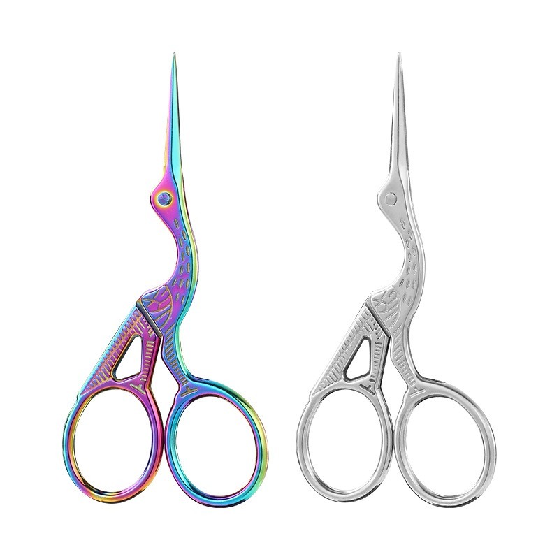 Retro Men's Nose Hair Scissors with Creative Golden Crane Design for ...