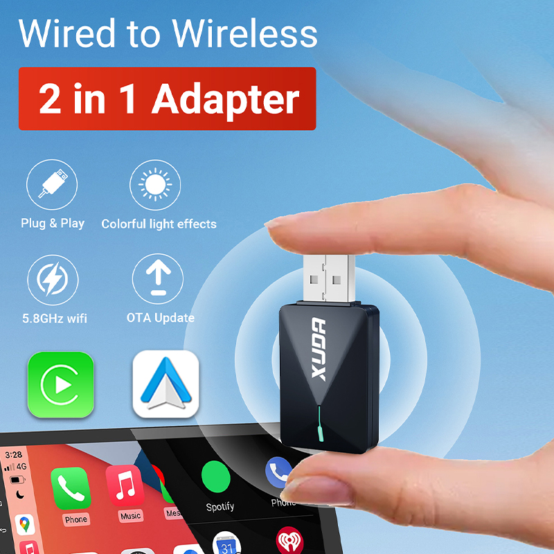 XUDA 2025 New Wireless Android Car Carplay Adapter 2-in-1 Intelligent ...