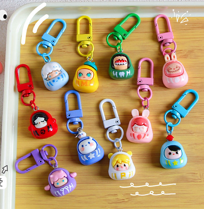 1 Piece Resin Labubu Pendant Keychain Creative Backpack Pendant Holiday ...