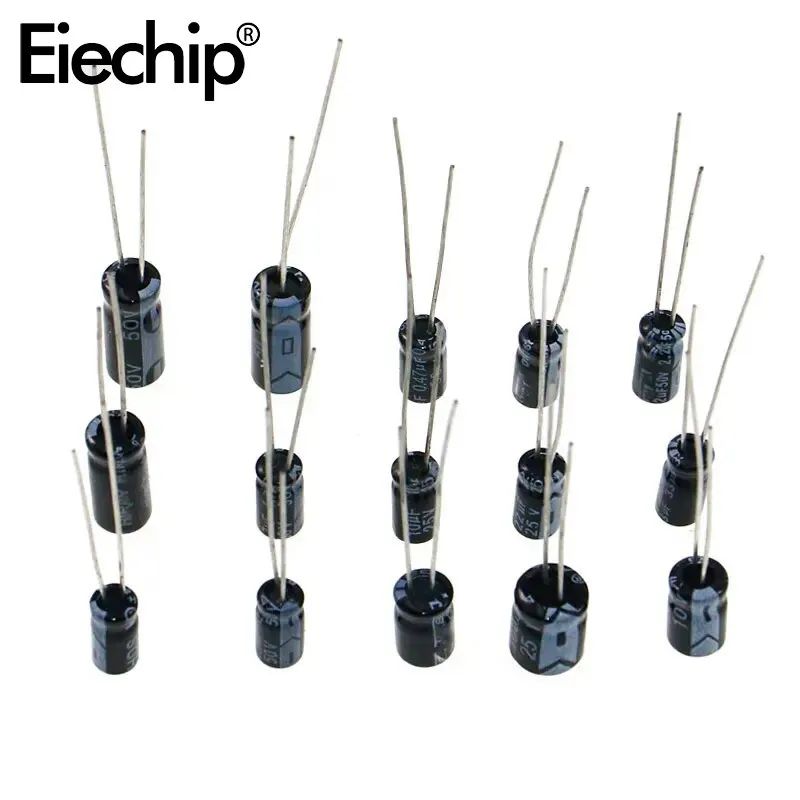 200pcs 15Values Capacitors Set 10V 16V 25V 50V 0.1uF-220uF Electrolytic ...