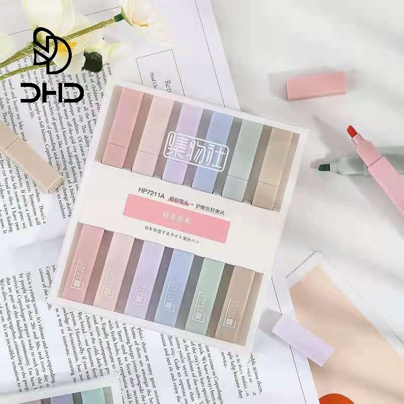 DHD 6 Colors Highlighter Pen Set Macaron Retro Morandi Candy Pens For ...