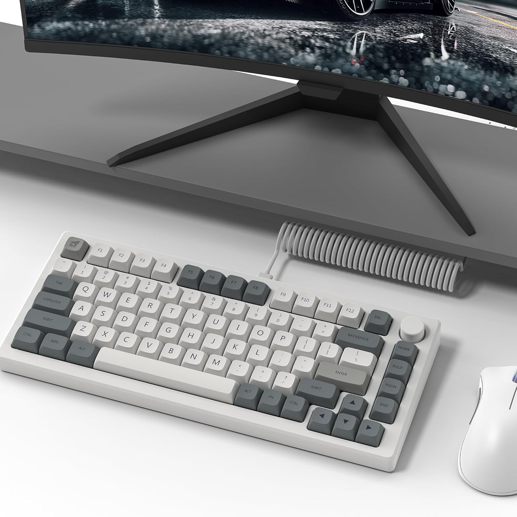 Womier Vintage Grey PBT Keycaps, XDA Contour Keycaps 75%, Dye ...