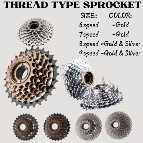 Bike Sprocket 6/7/8/9-Speed Thread Type | 13-32T/14-28T Gold or Silver ...
