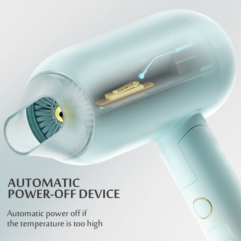 Enchen Air 2 Plus Foldable Mini Hair Dryer Portable Negative Ions ...