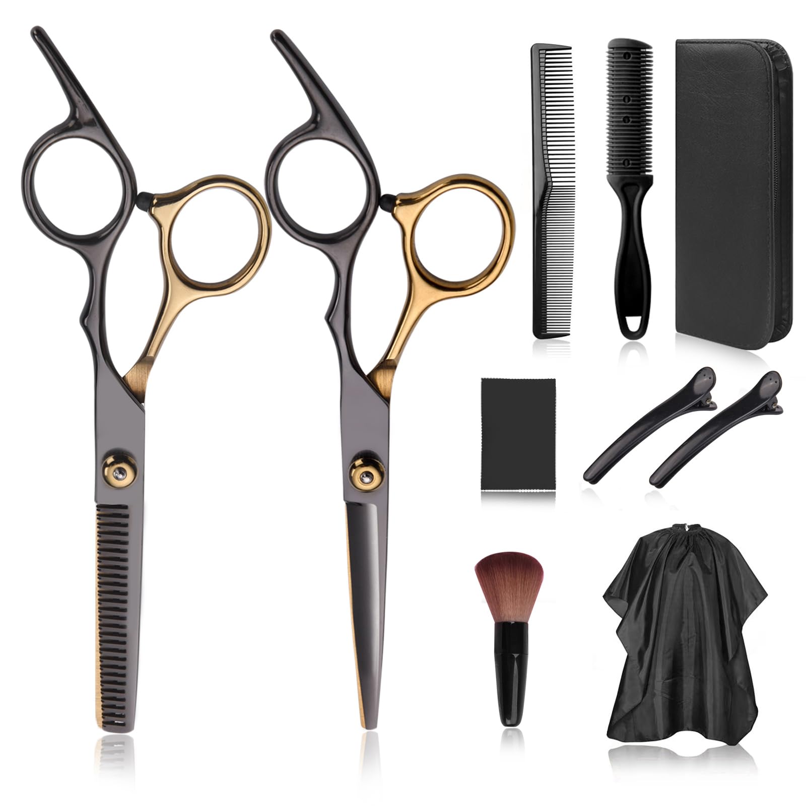 Barber Scissors Set, Stainless Steel Hairdressing Barber Scissors ...