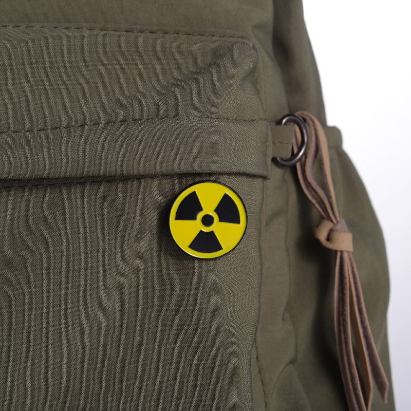 Creative Radiation Logo Badge Backpack Denim Clothes Fashion ...