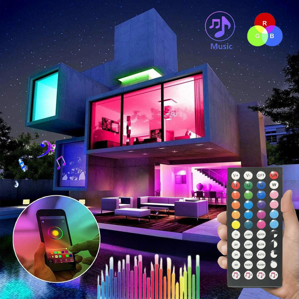 RGB Music System 3535 LED Strip Light USB Intelligent App Control With ...