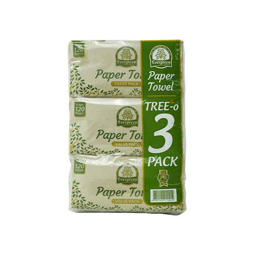 Evergreen Naturals Paper Towel Trio 1 Ply 120 Pulls x 3 Packs | Shopee ...