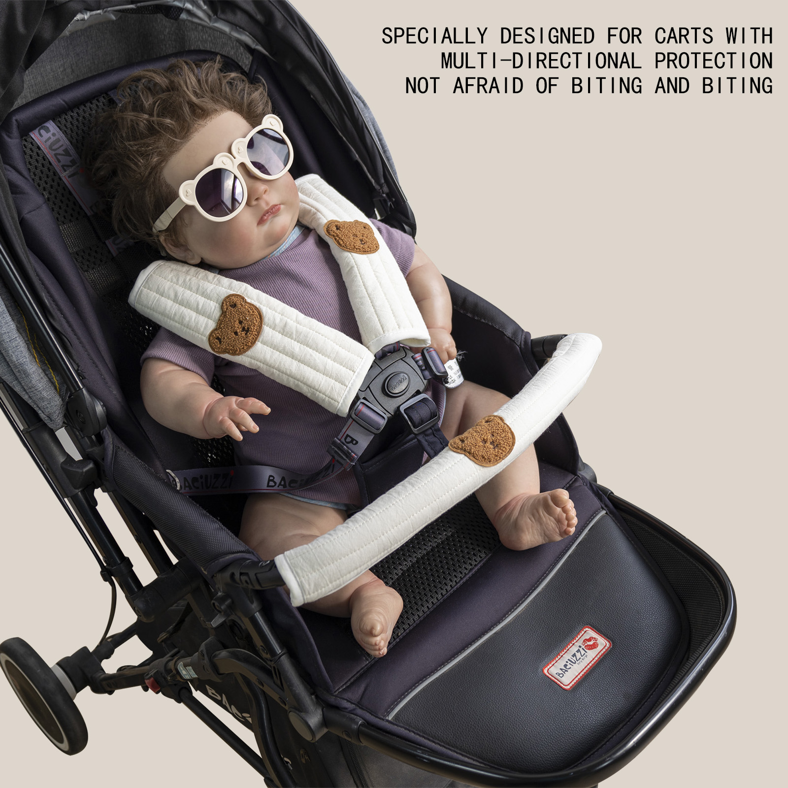 Baby Stroller Car with Shoulder Guard Children's Cartoon Seat Protector ...