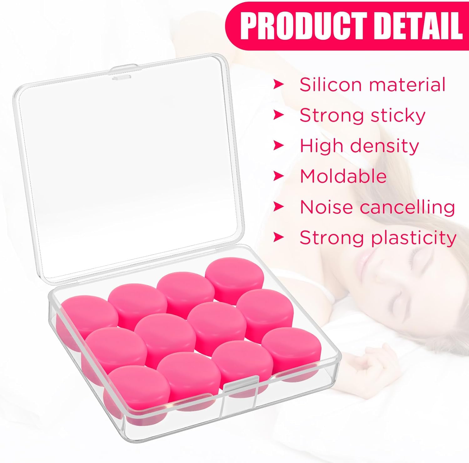 Custom Moldable Silicone Ear Plugs 12-Pack for Sleep, Noise ...