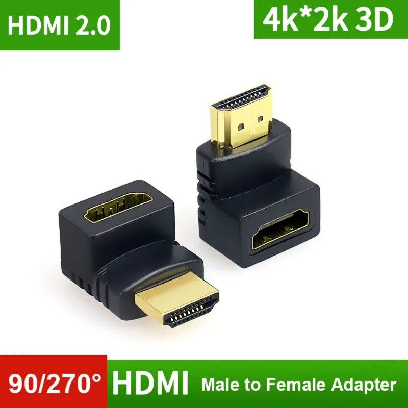 4K HDMI Adapter 90 Degree Right-angle Adapters HDMI 270 Degree HDMI ...