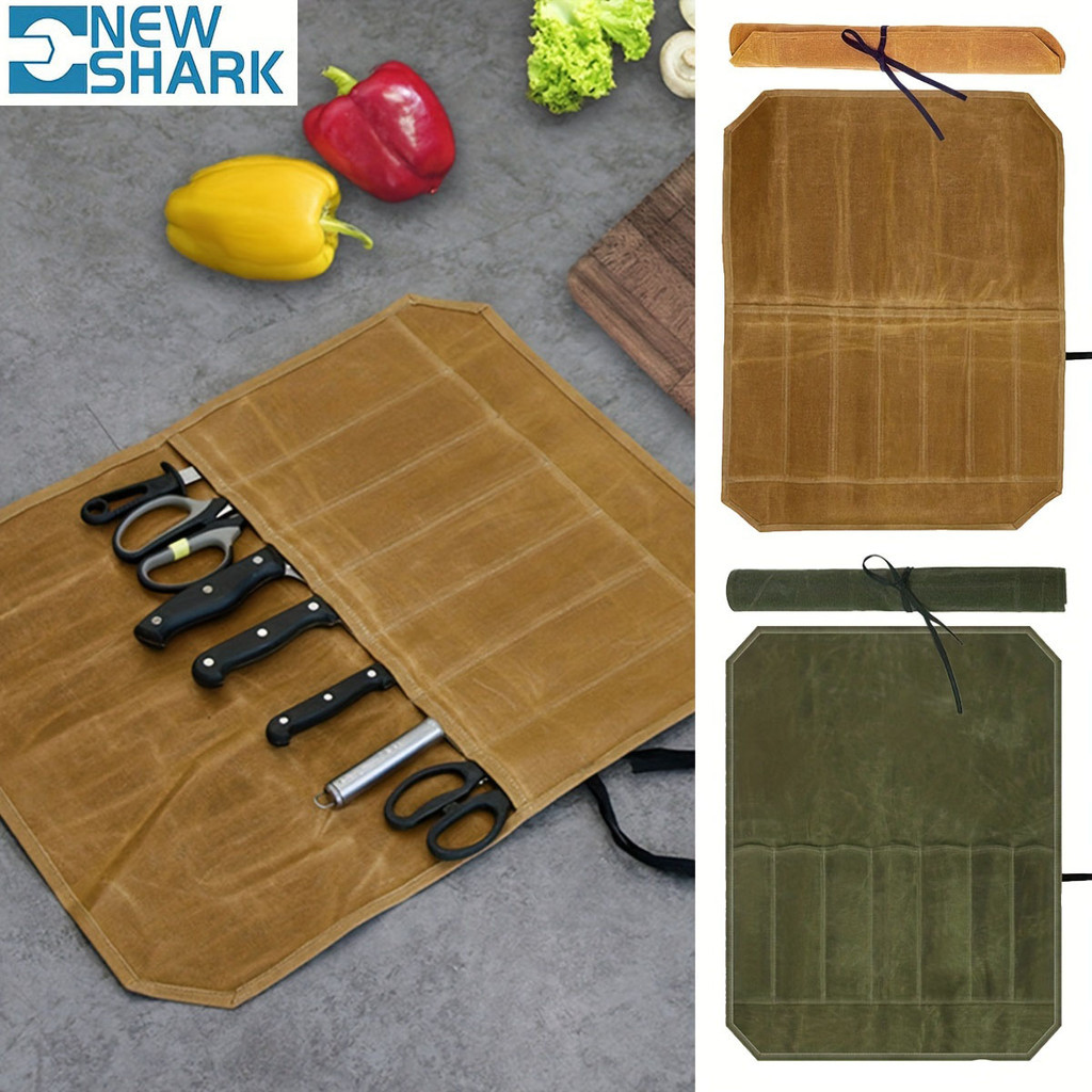 Knife Cases Organizer-Durable Waxed Canvas Construction，Knife Roll Bag ...
