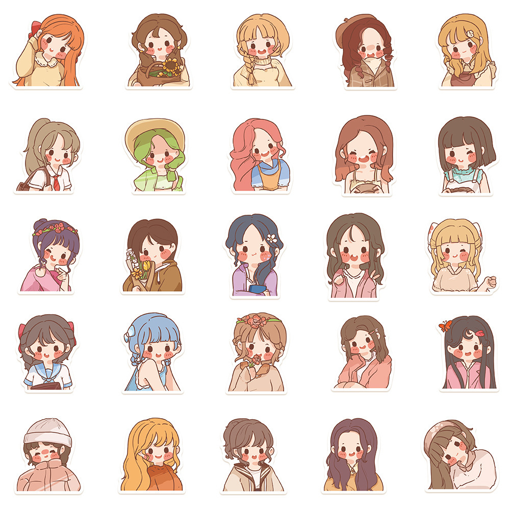 50pcs Cartoon Cute Taro Girl Series Graffiti Stickers Suitable for ...