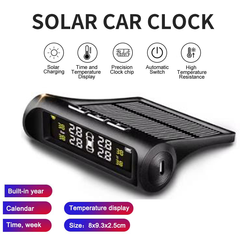 4 Sensors Car TPMS Tyre Pressure Monitoring System Solar Powered ...