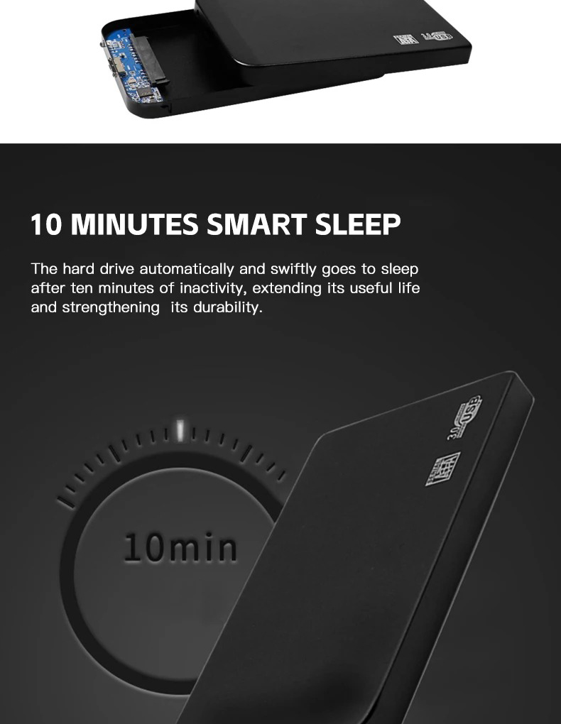 External Hard Drive Case 2.5 Inch USB 3.0 to SATA HDD SSD Enclosure ...