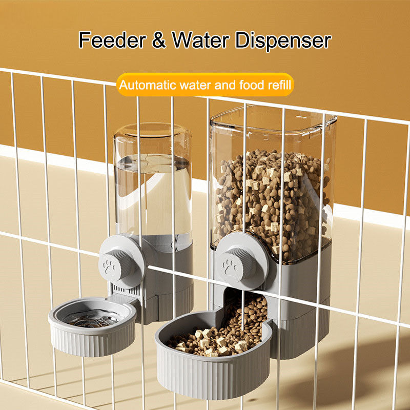 Hanging gravity rabbit water dispenser set, fully automatic cat food ...