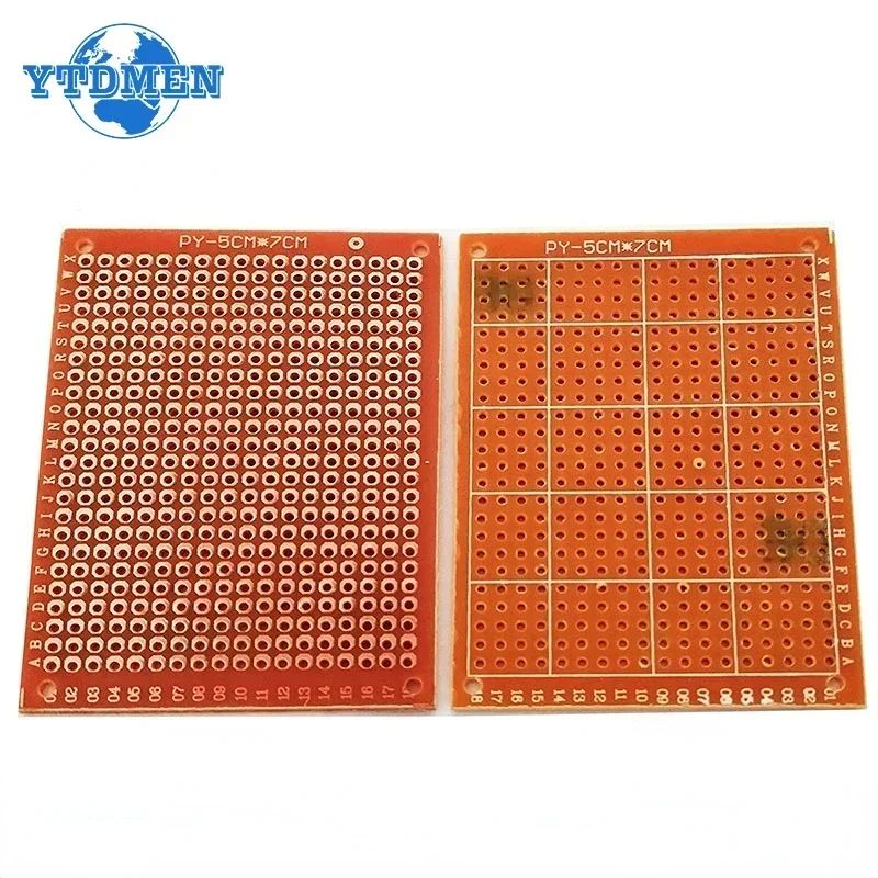 1/5/10pcs PCB 5*7cm Prototype PCB Universal Board Yellow Single-sided ...