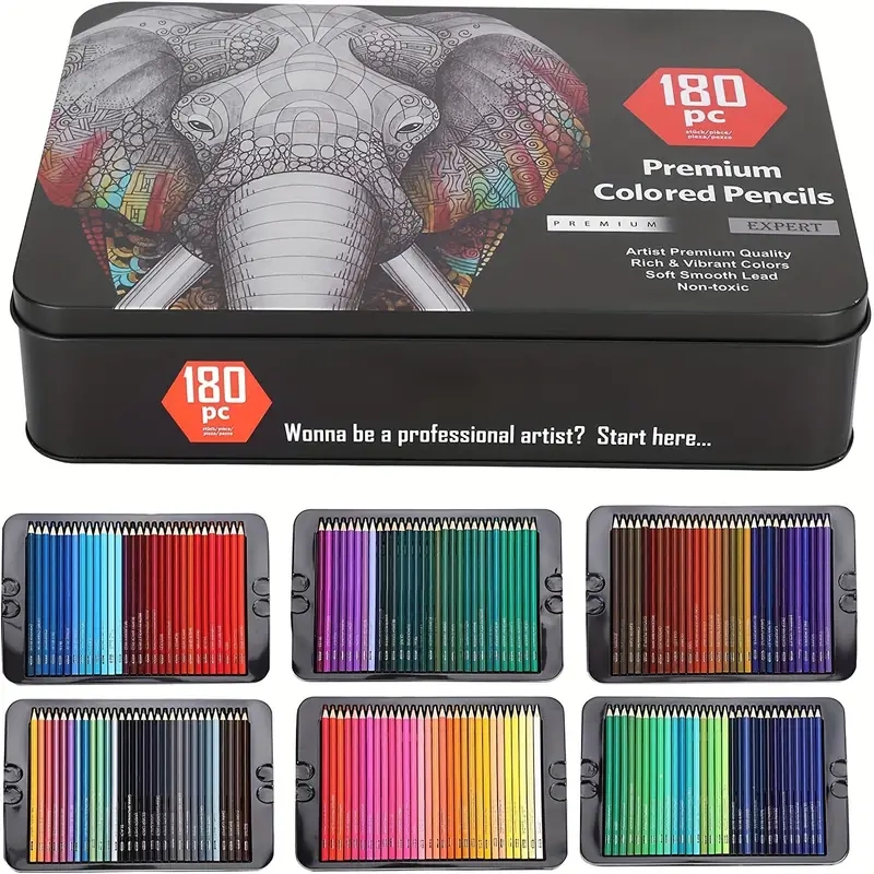 Colored Pencils, 180 Colored Pencil Set Art Soft Core Professional ...