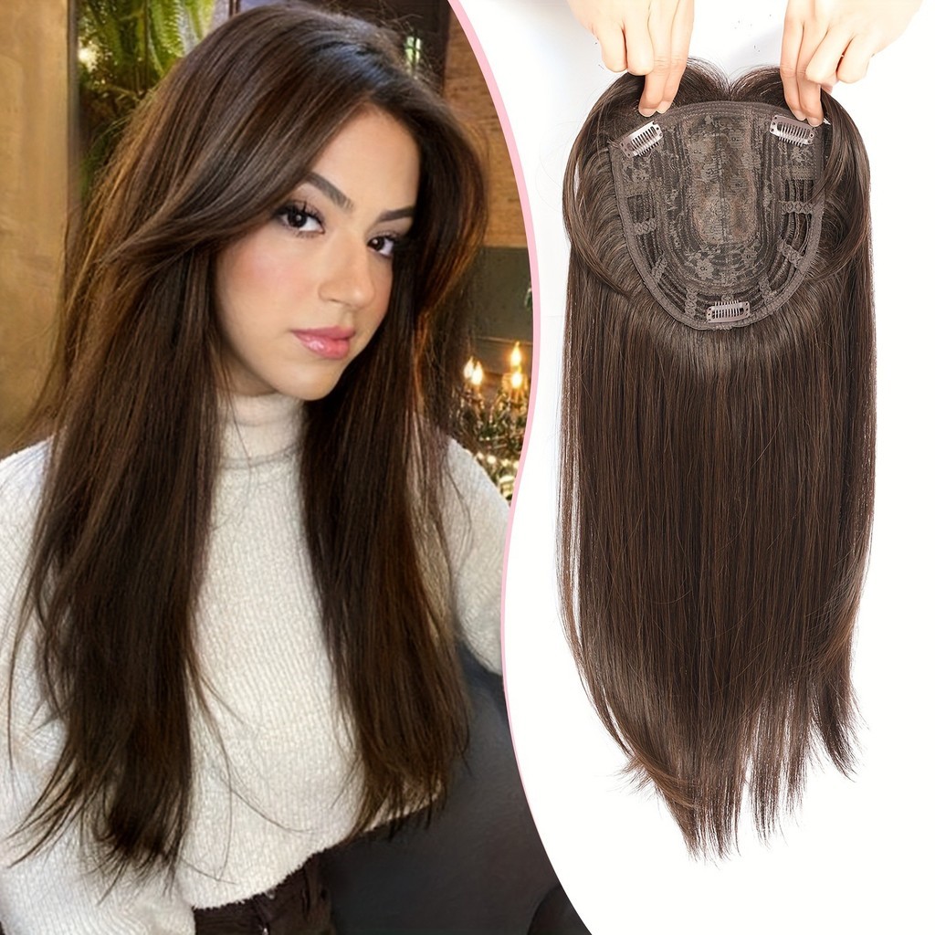 Wig Middle Point Female Long Straight Hair Head Cover White Hair ...