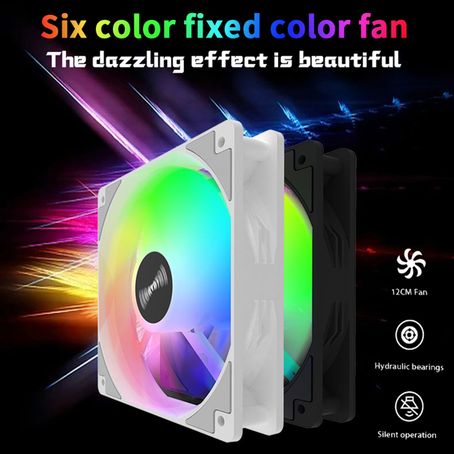 PC Case Fan 120mm 12V RGB Cyclic Mirror Light Effect For Desktop ...
