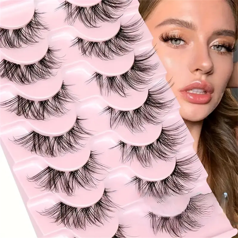 7 Pairs Of Fitting Eyelashes Natural Appearance False Eyelashes Clear ...