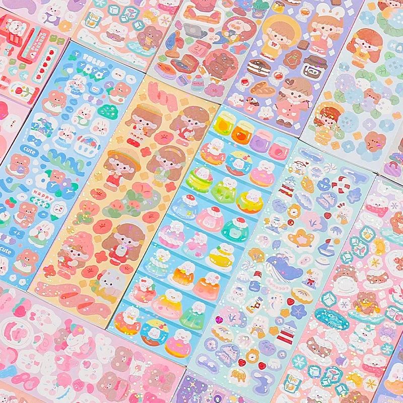 50/100/200pcs Kawaii Cartoon Shiny Stickers Set - DIY Decor for Student ...