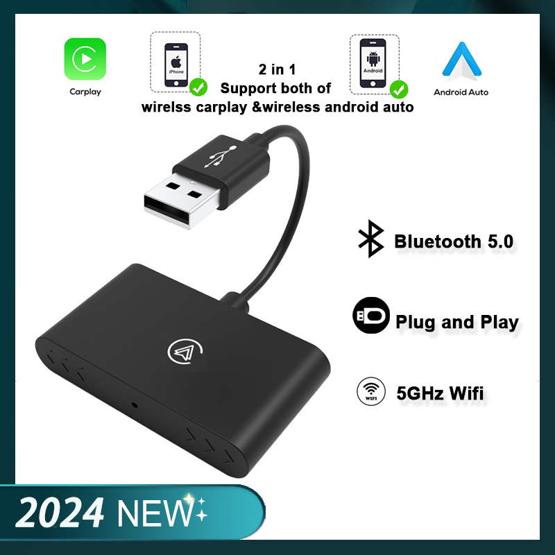 NEW Wireless Mini Box 2in1 CarPlay Android Auto Wireless Adapter Smart ...