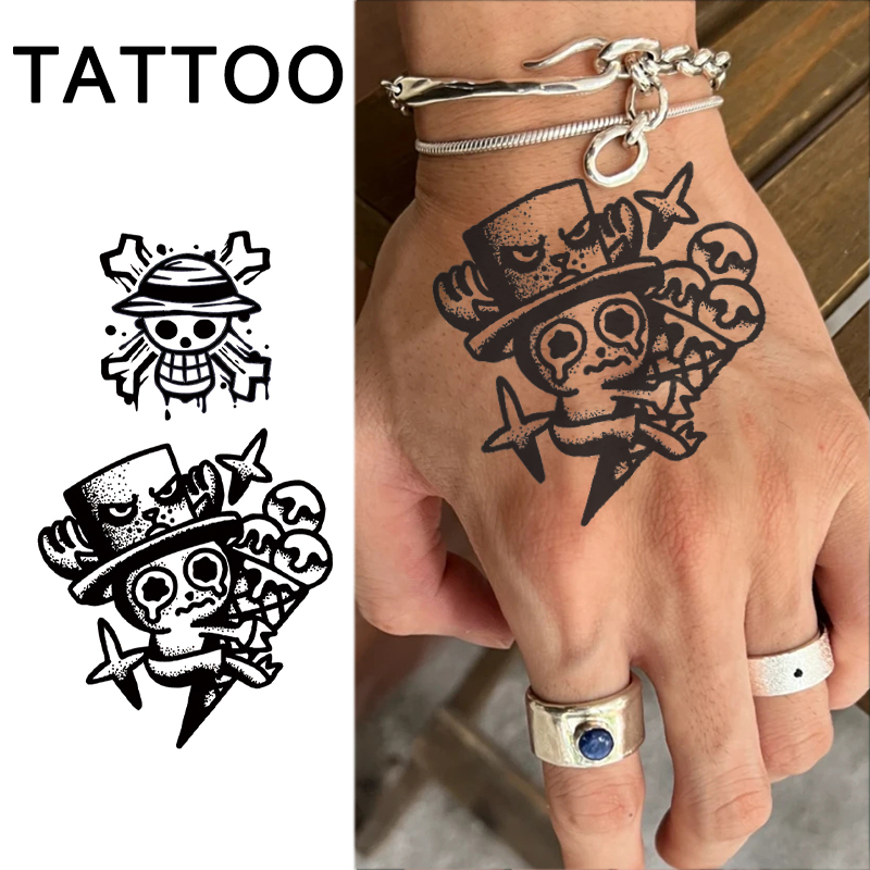 Chopper One Piece Temporary Tattoo Sticker, Long-Lasting Waterproof 1-2 ...