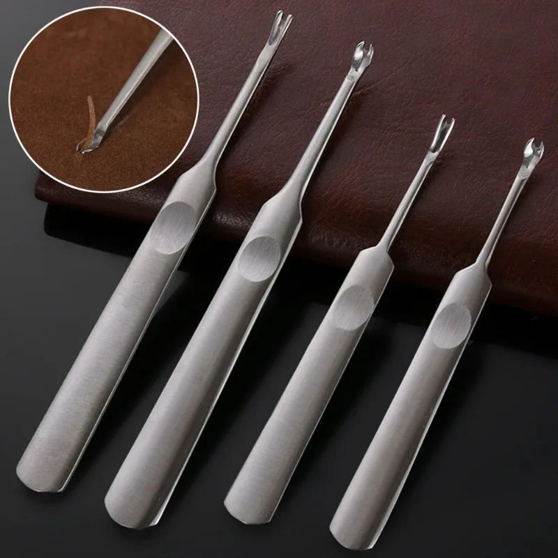 U+V Shaped 4pcs Leather Stitching Skiving Handmade Groover Punching ...