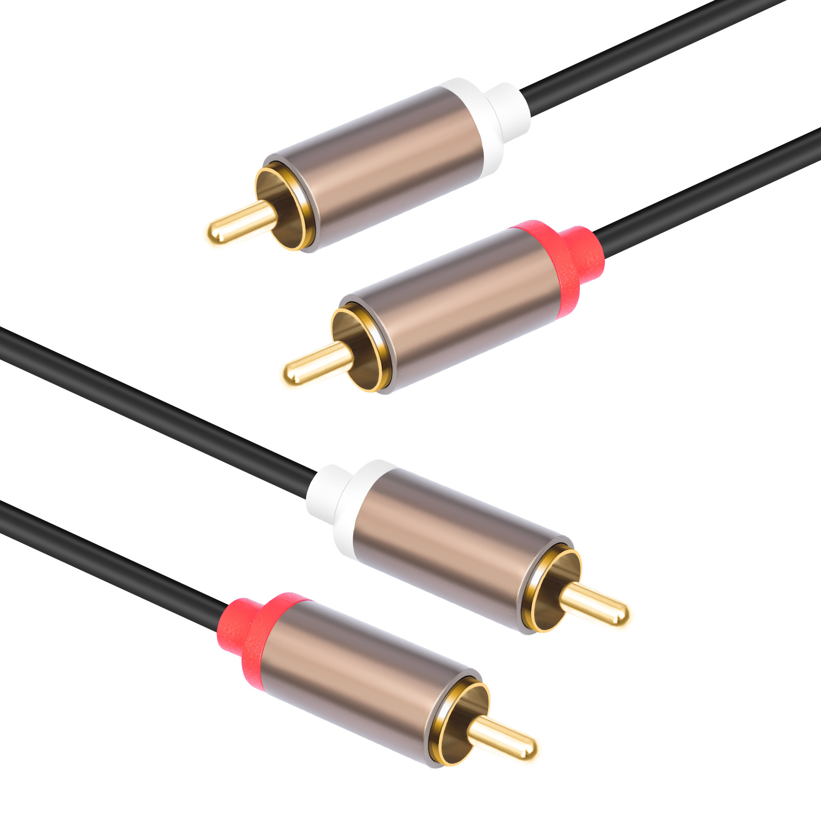 [Shopee Choice] Aluminum Alloy 2RCA To 2RCA Lotus Cable AV Four-head ...