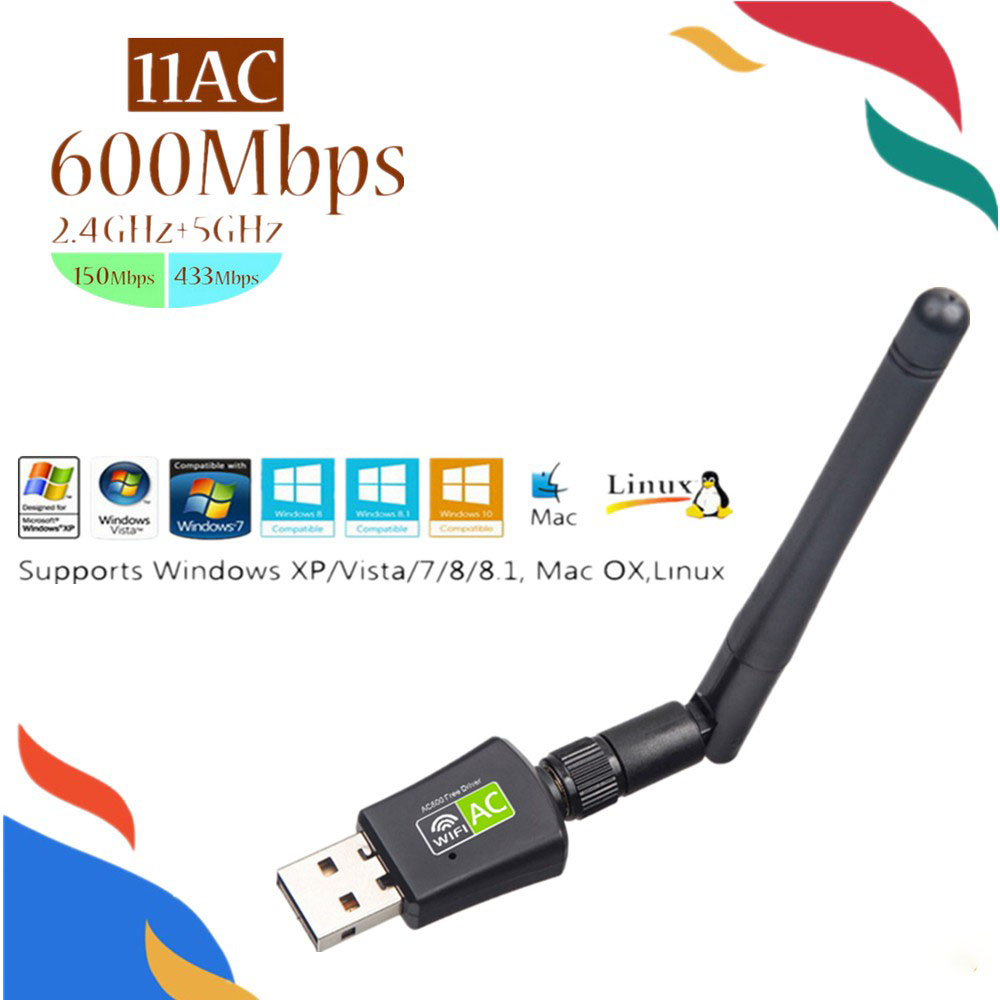 600Mbps Free Driver 5Ghz 2.4GhzWireless Network Cards Dual Band USB ...