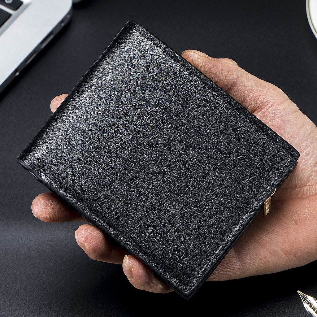 New Men Short Wallet Multifunctional Fashion Business Zipper Wallet Can ...