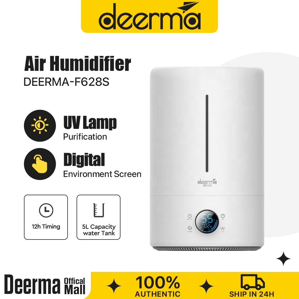 Deerma F628S 5L Air Humidifier UV Sterilization Essential Oil Aroma Diffuser Touch Version ...