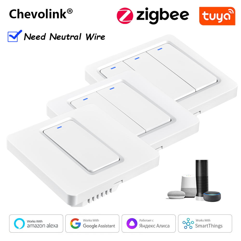 Tuya ZigBee Smart Switch EU 1/2/3 Gang Switch Push Button Controller ...