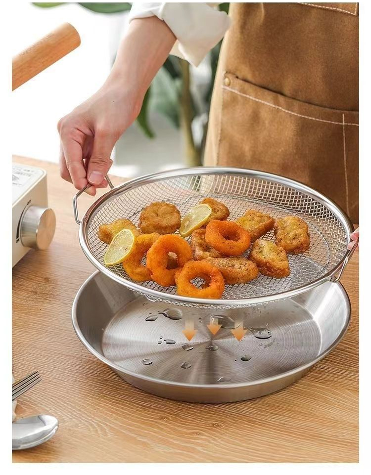 Kitchen Oil Strainer Tray – Stainless Steel Steamable Draining Pan for ...
